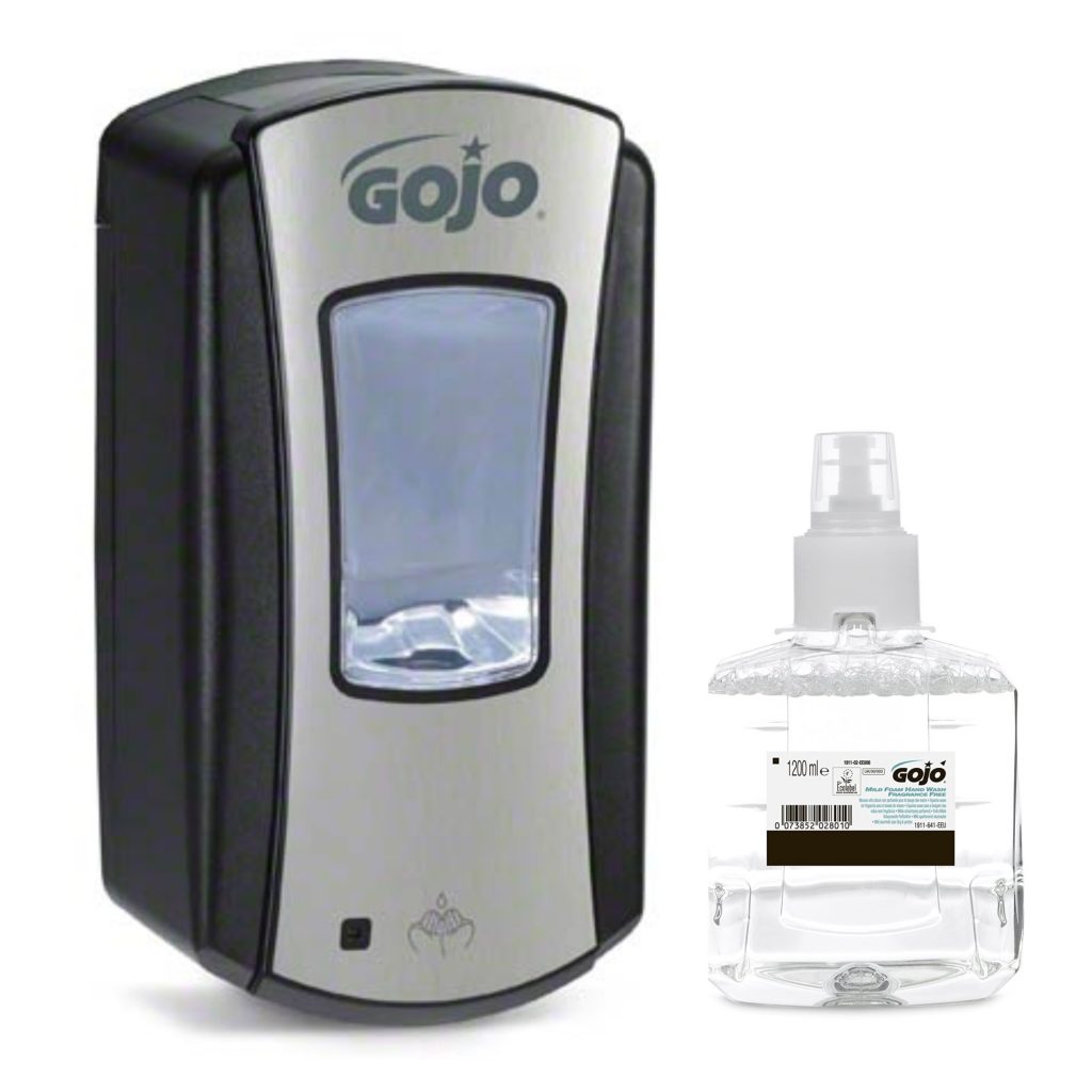 Gojo Ltx12 Foam Soap Touchfree Dispenser AND Purell\Gojo Mild Foam Hand ...